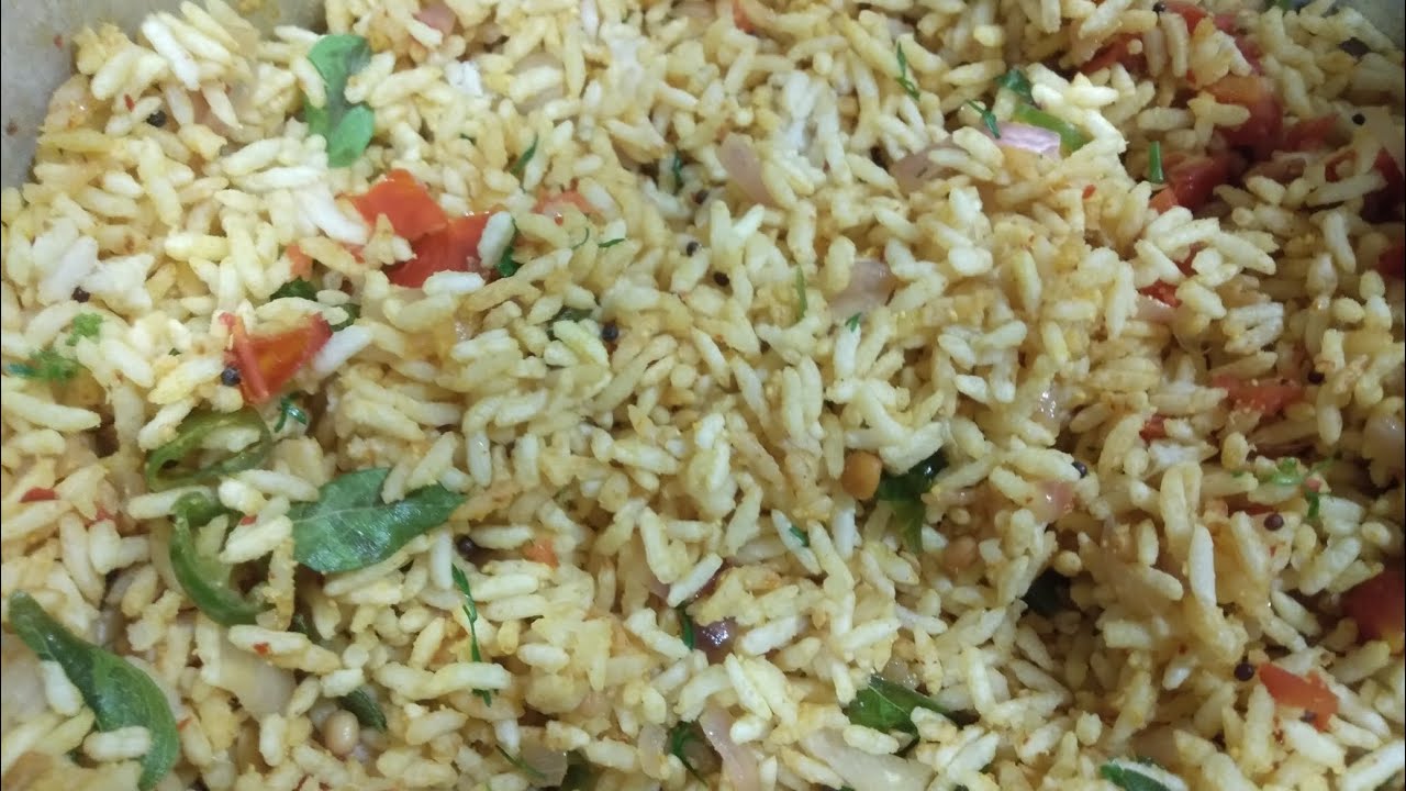 Puffed Rice Upma Breakfast Recipe |Murmura Breakfast Recipe - YouTube