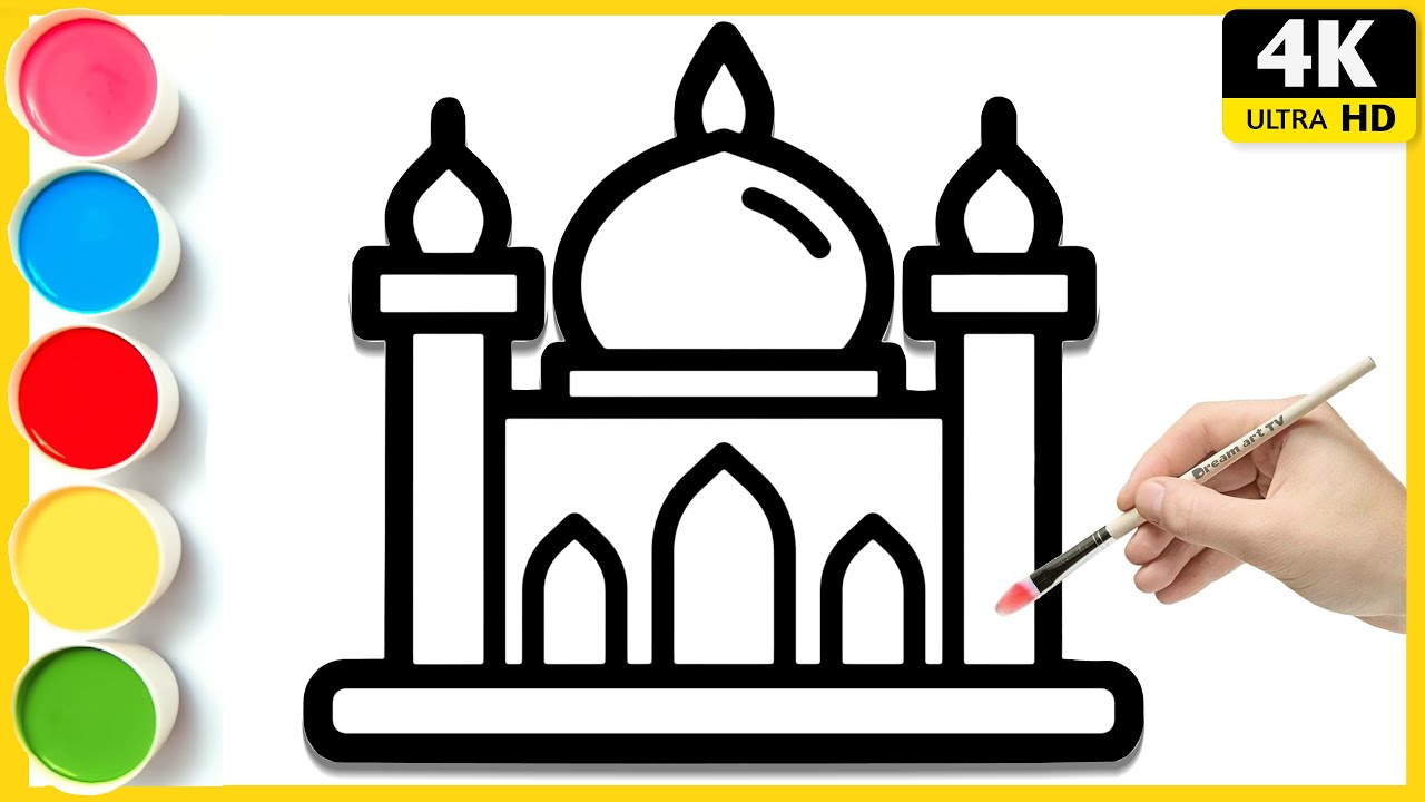 How to draw Taj Mahal easy step by step drawing | Taj Mahal Easy ...