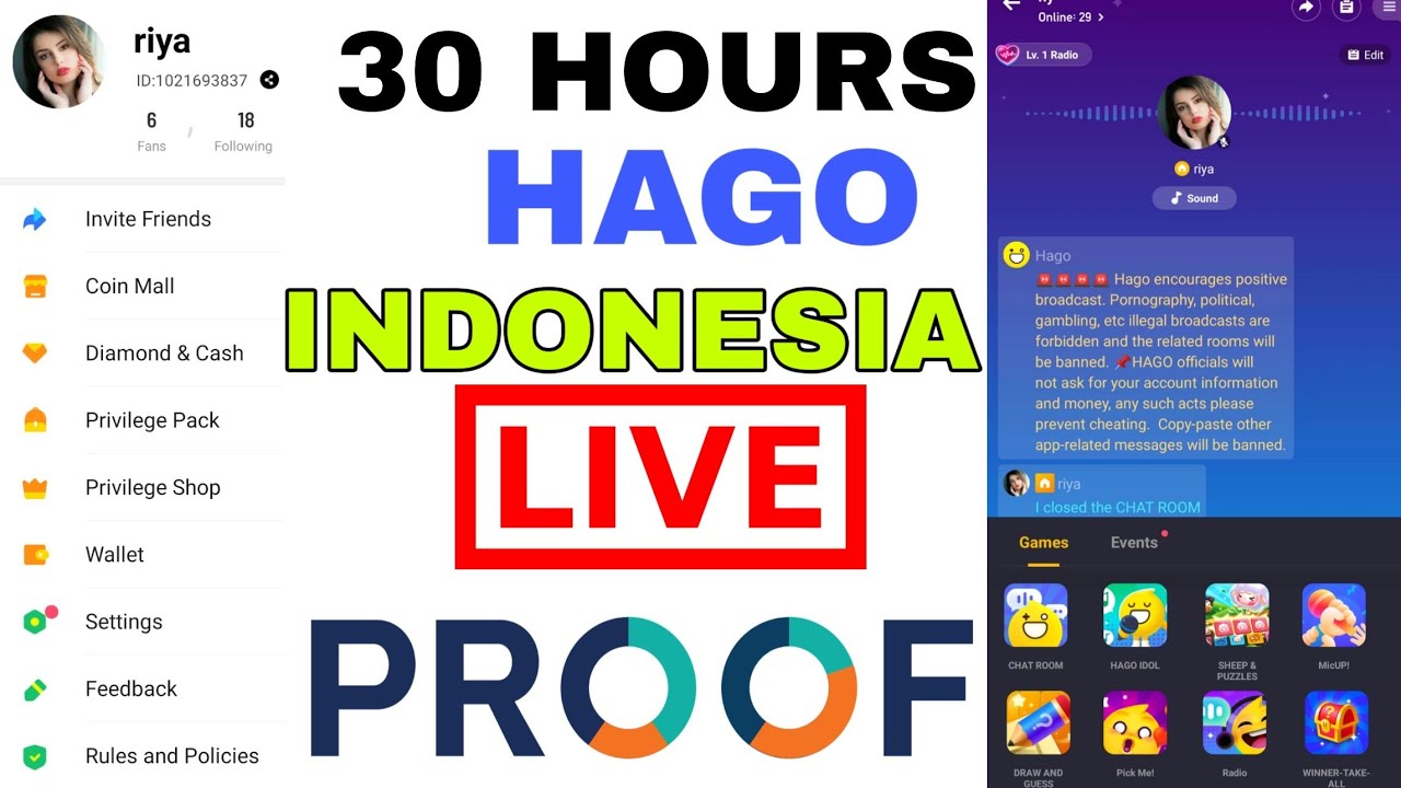 Hago Indonesia me live kaise le | hago me indonesia id me live proof ...