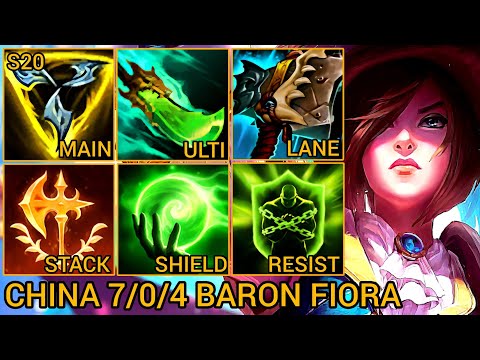 Back Door FIORA So Strong In Baron Lane - China Wild Rift New Build & Runes By Tiarty