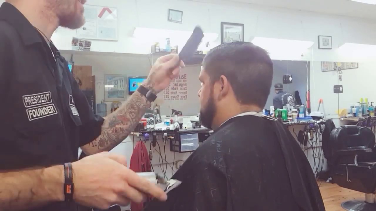 Ryan Janeway MR J's Barbershop fast motion time lapse haircut combover ...