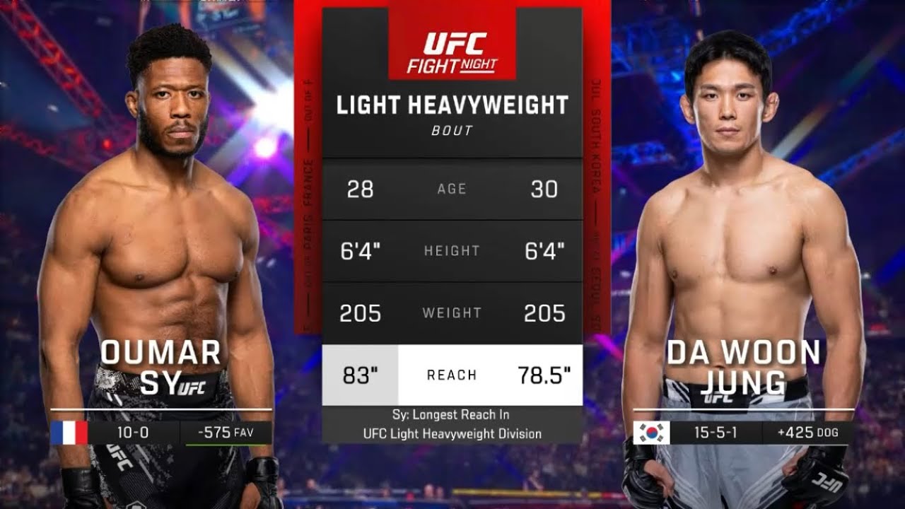 FULL FIGHT - OUMAR SY VS DA WOON JUNG - UFC FIGHT NIGHT - YouTube