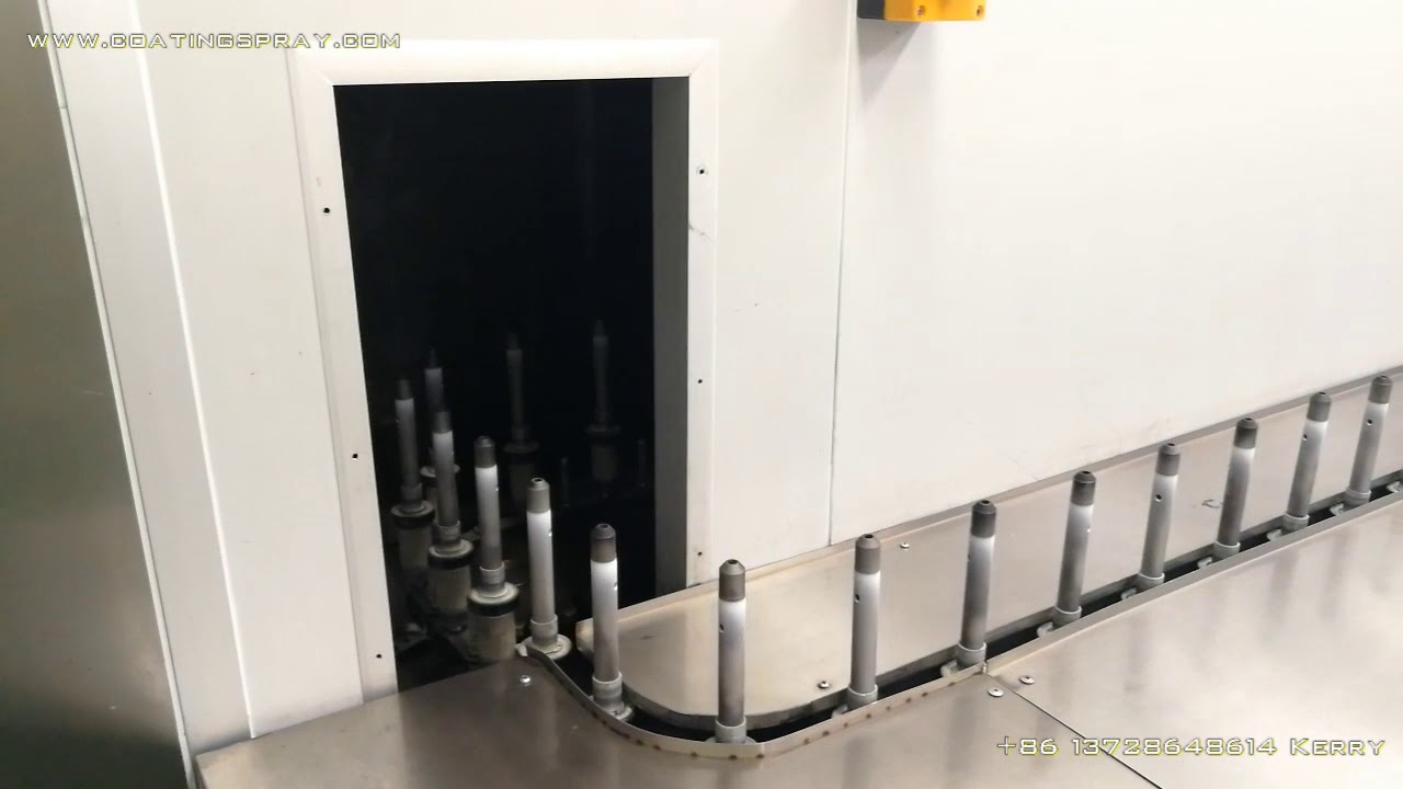 Programmable Chain Spindle Spray Coating Line - YouTube