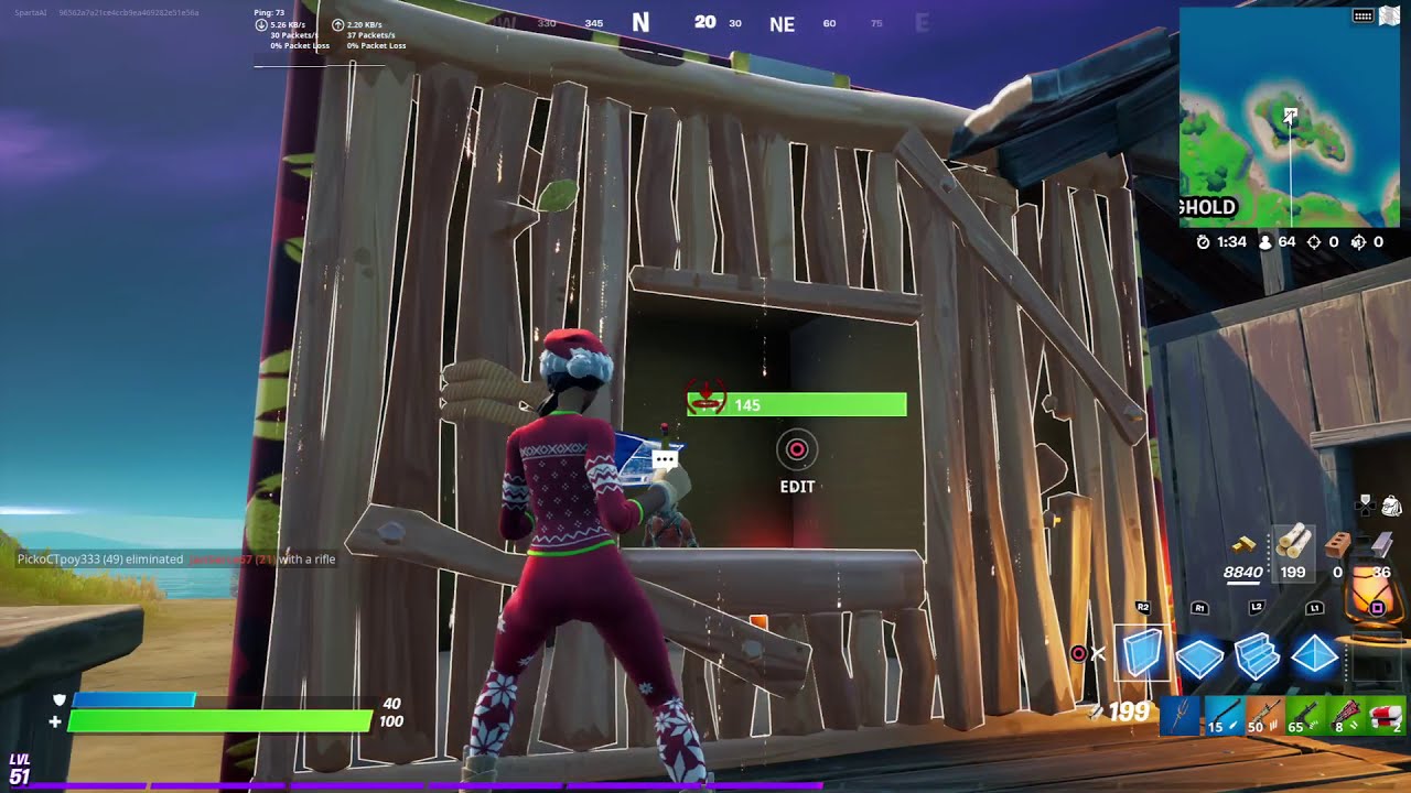 Fortnite kill the MPC inside a present :) - YouTube