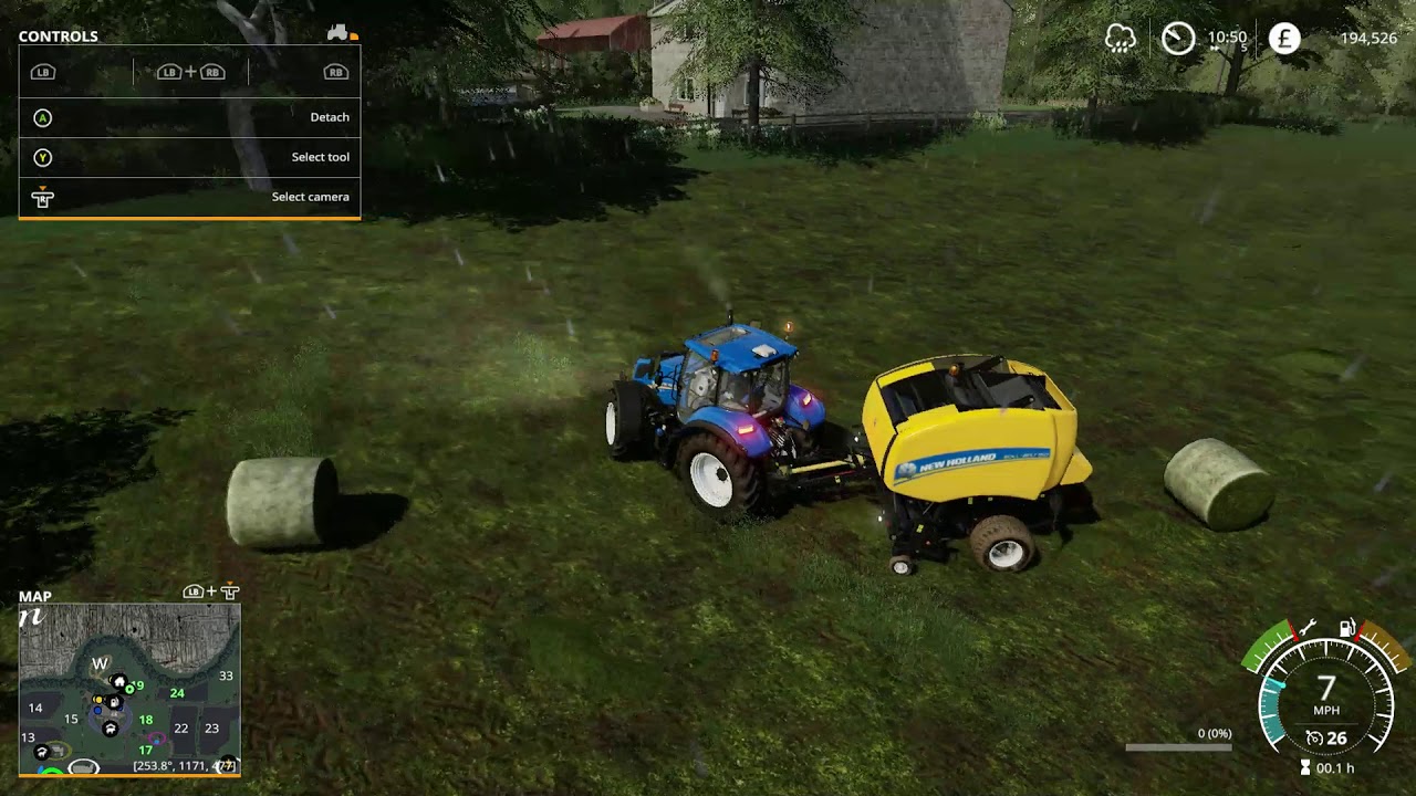 Meadow Grove Farm FS19 Lets Play Episode 7 Baling Field 19 - YouTube