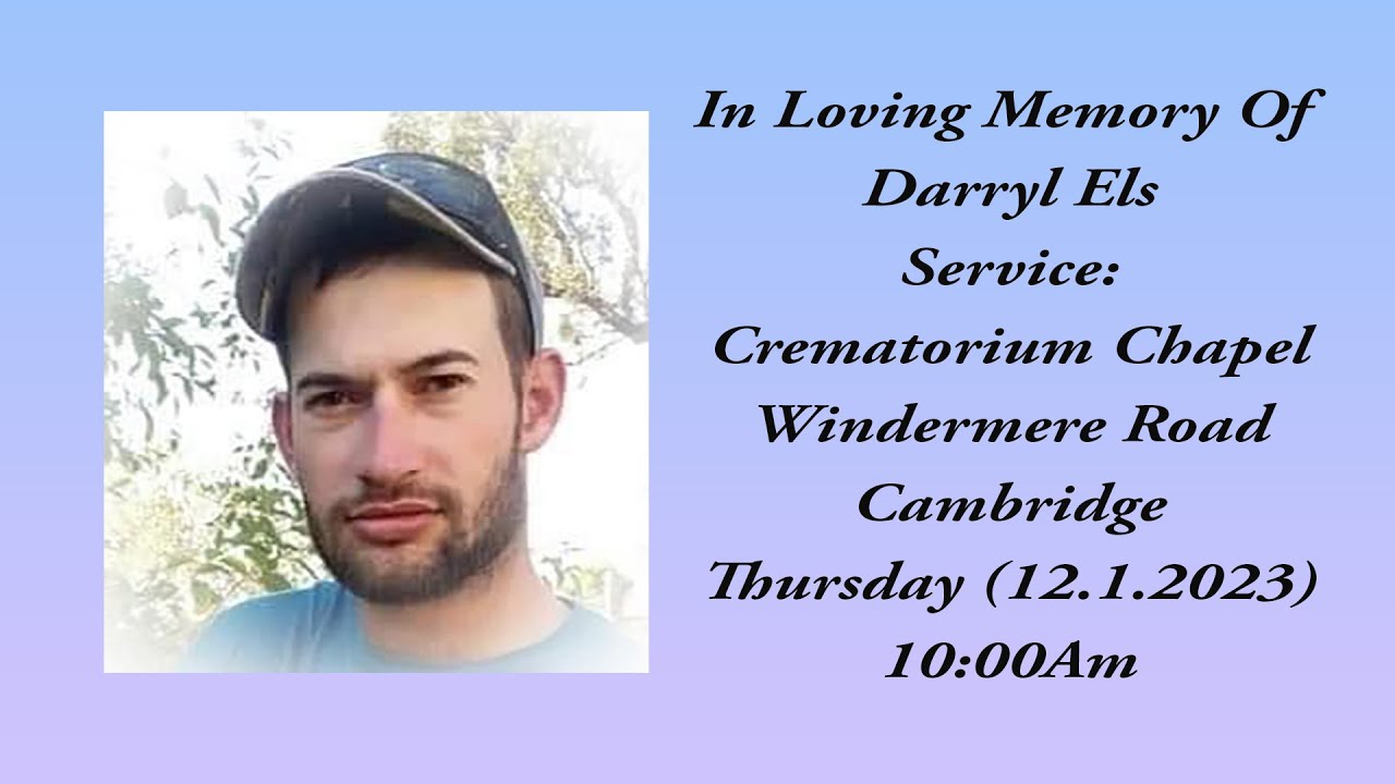 The cremation service for Darryl Els - YouTube