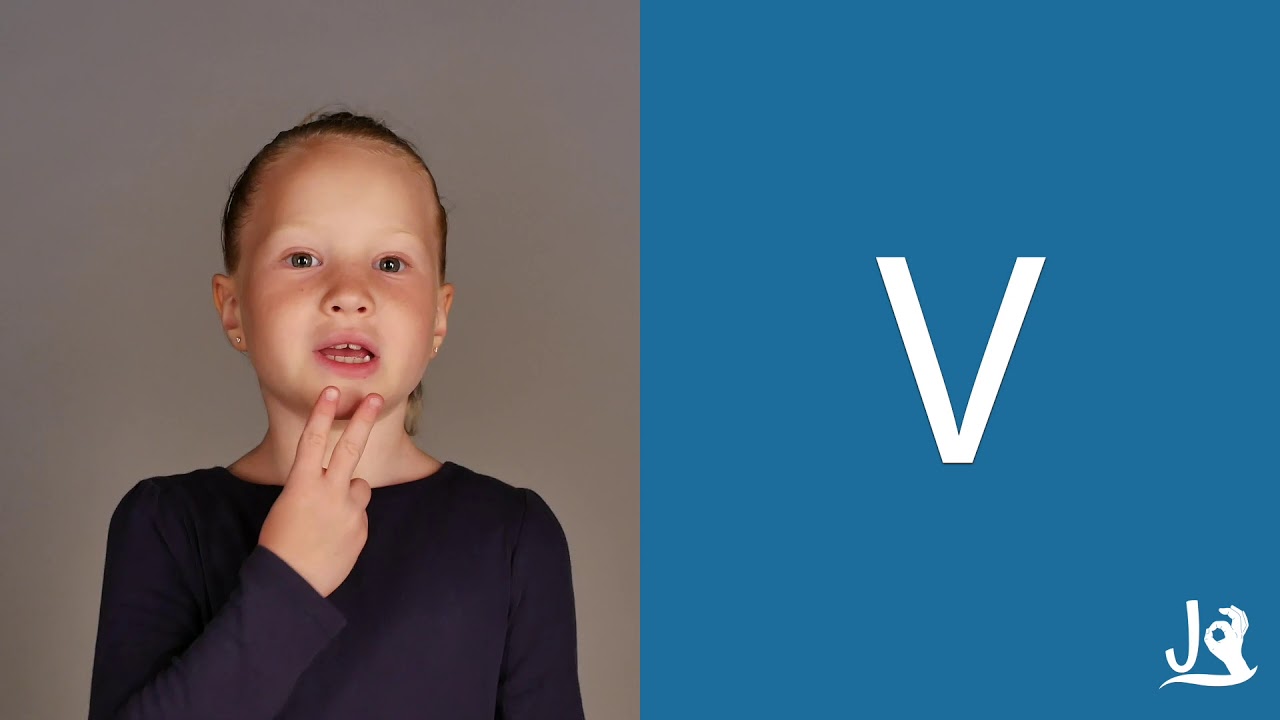 "V" (fonomimikai ABC) - magyar jelnyelv - YouTube