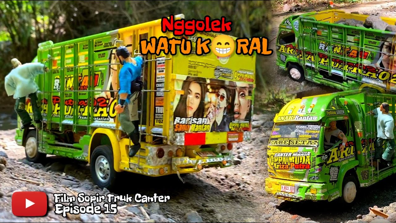 KERJA KERAS Truk Canter 120 Ps OFFROAD Bermuatan Batukali di jalan ...