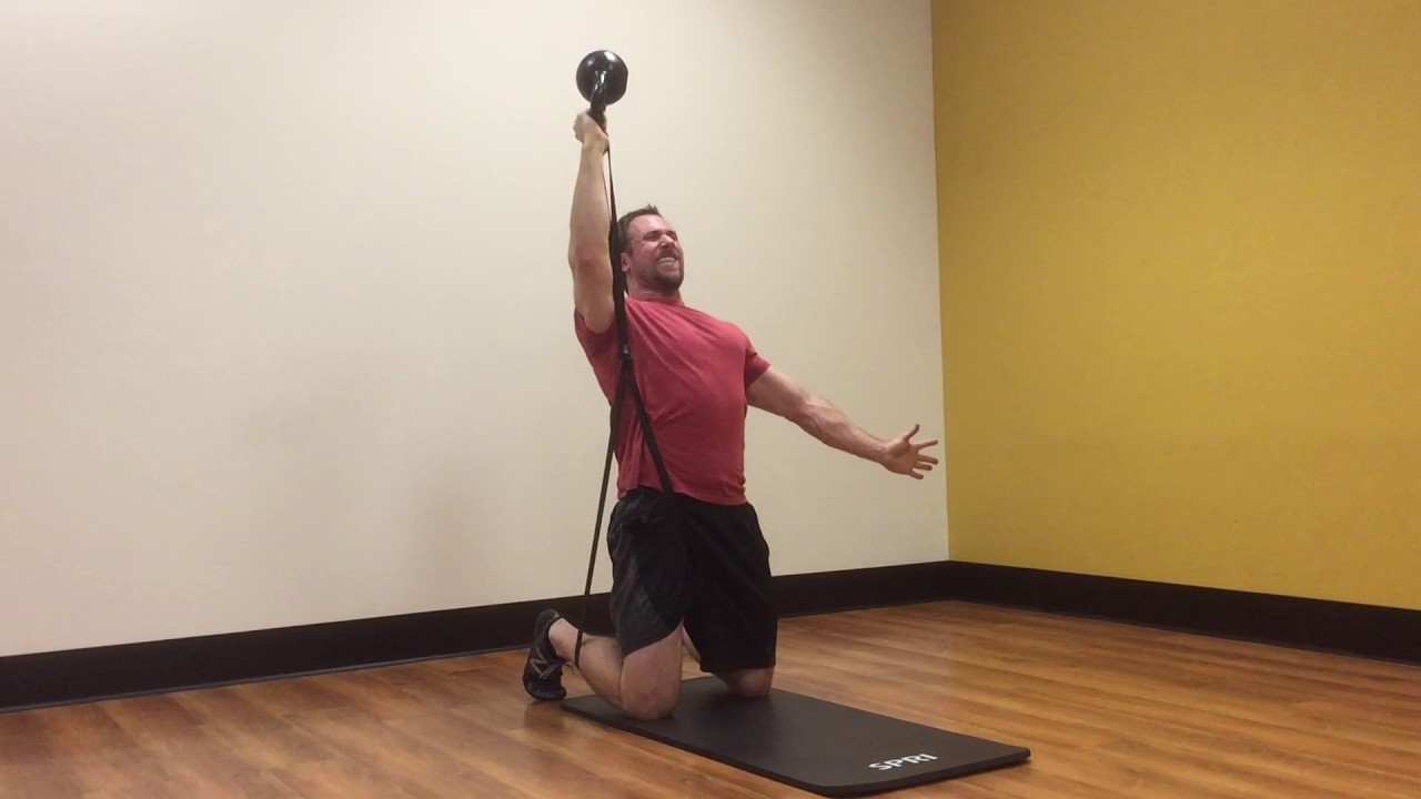 Band-Resisted Unilateral and Isolateral Overhead Press - YouTube