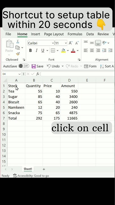 Shortcut to setup table within 20 seconds 😏|Excel table shortcut #shorts #excel #exceltips # ...