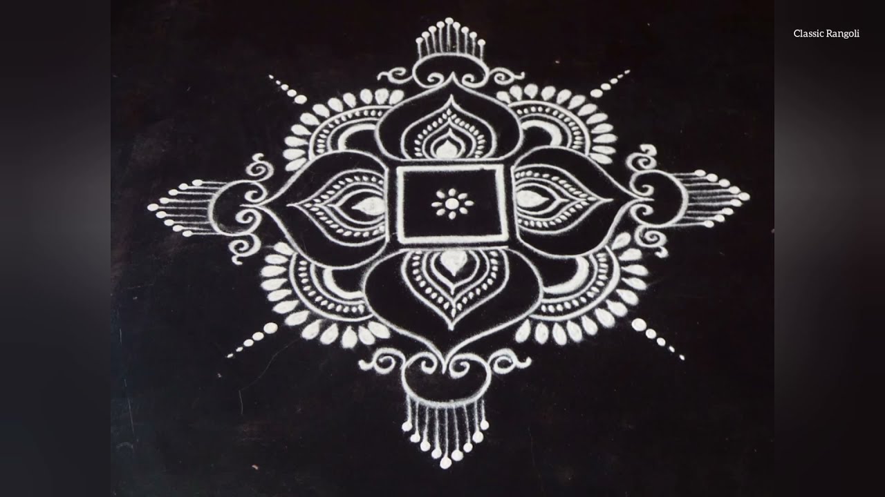 Easy Rangoli design / Classic Rangoli - YouTube