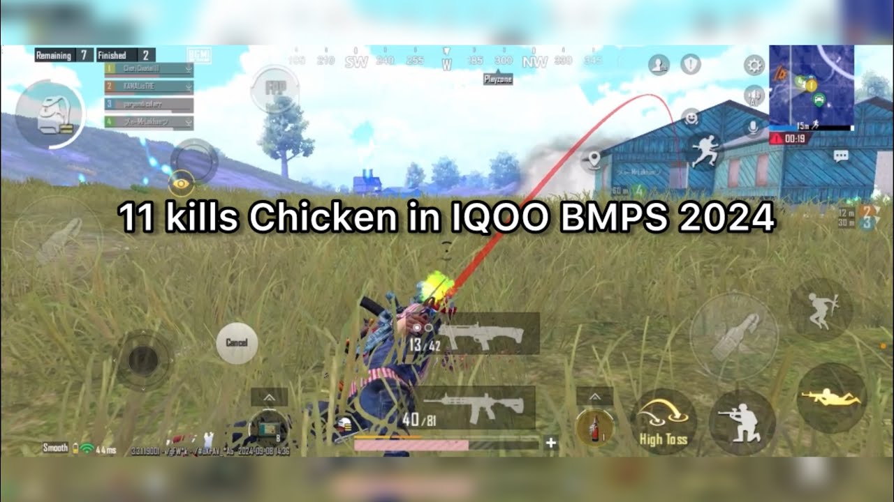 11 Kills Chicken Dinner | IQOO BMPS 2024 | Easy chicken and team game ...