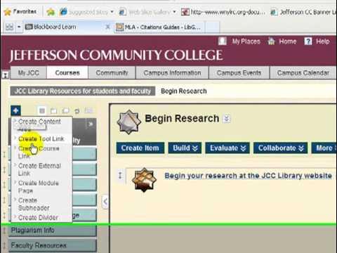 How to link a Libguide in your Blackboard Course - YouTube
