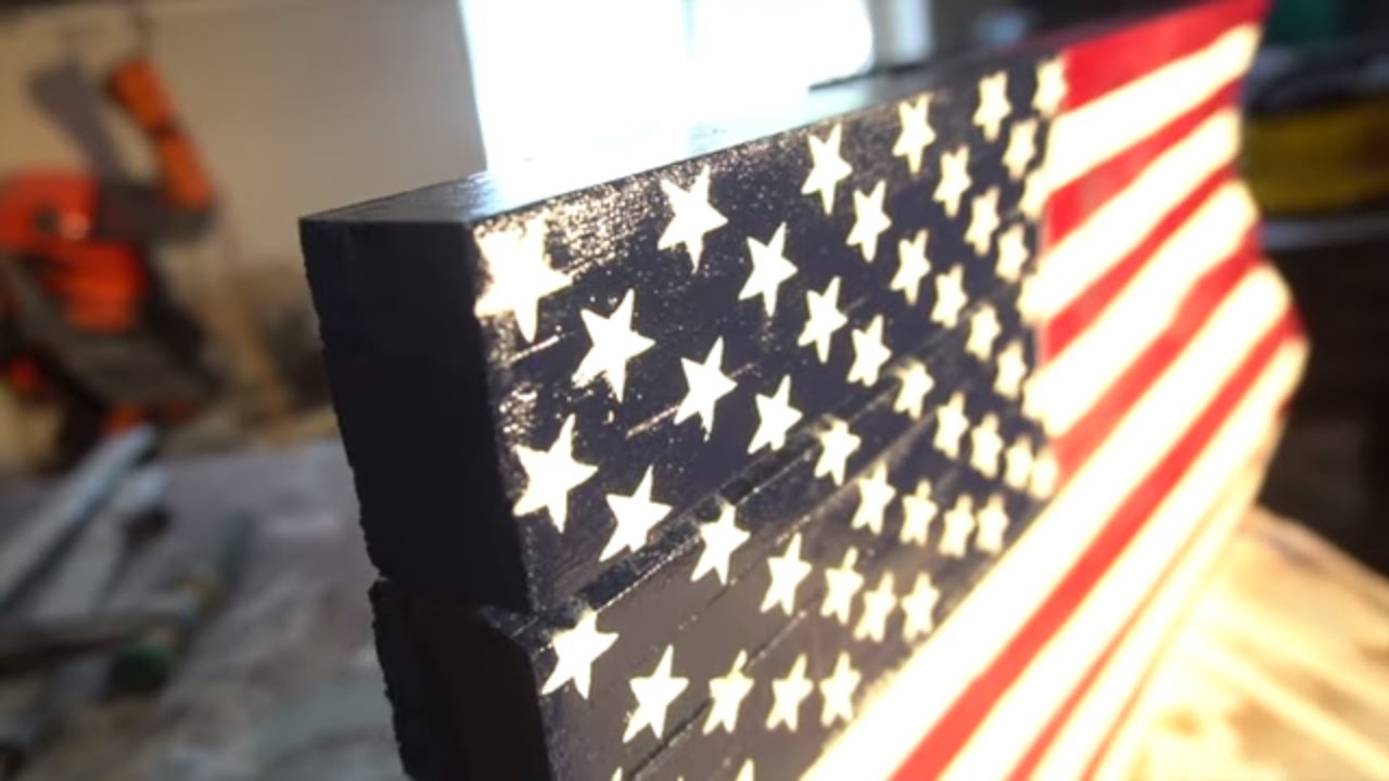 Wood Sign Business Prototype!- DIY Wavy USA Flag - YouTube