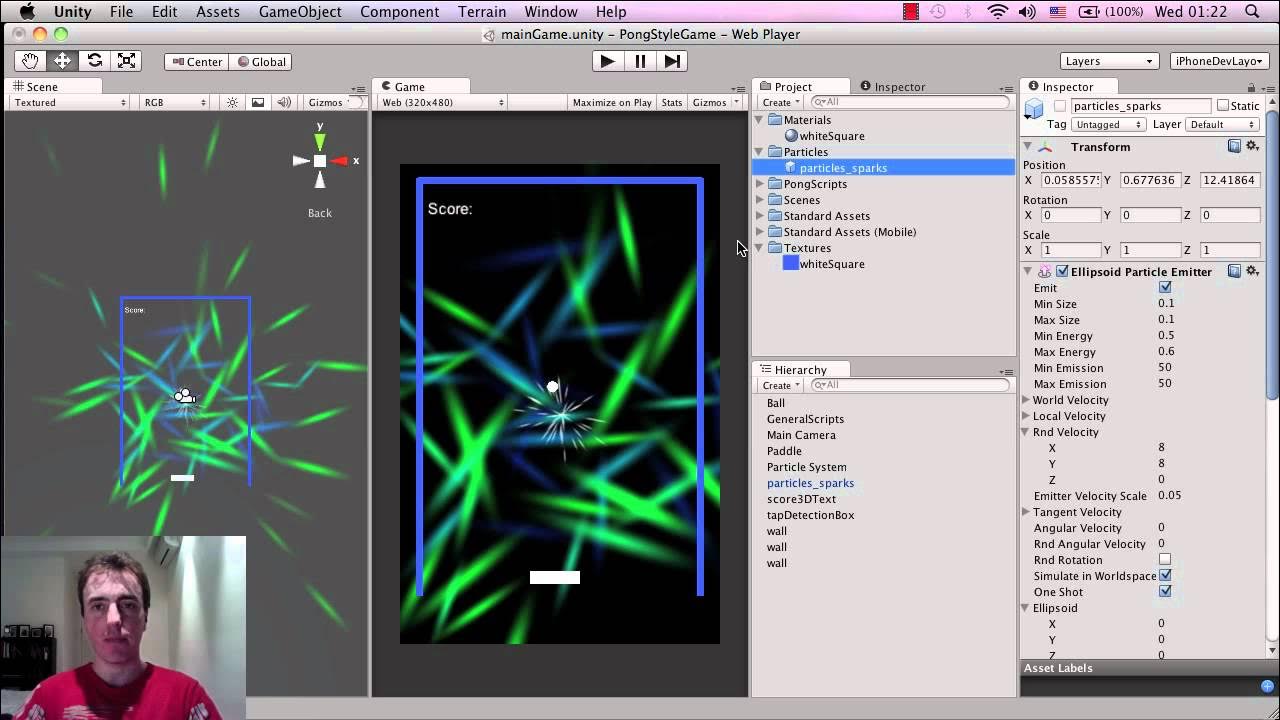 Unity tutorial (beginner) - Pong Game - How To Make Mobile Games (iphone and android) - part 6C ...