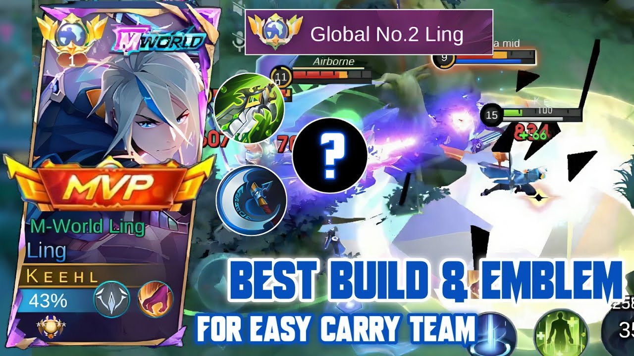LING BEST BUILD & EMBLEM 2025! EASY CARRY TEAM IN SOLO RANK 20 KILL ...