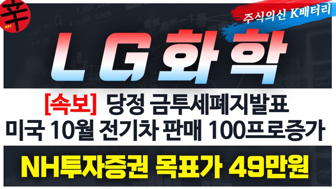 [LG화학 주가전망] '충격' 어닝쇼크 4분기도 안좋아 내년부턴 폭발적성장 NH투자증권 목표가 49만원 - YouTube
