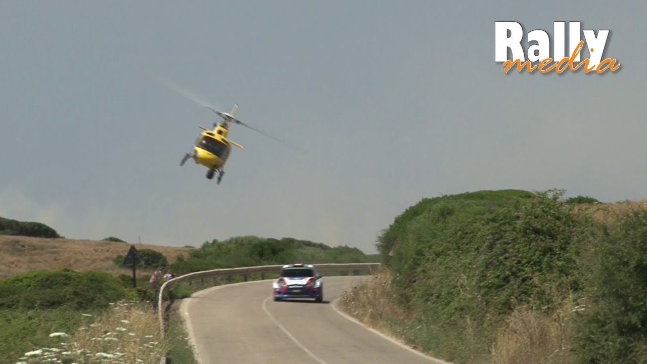 Kubica vs. TV helicopter @ Power stage WRC Rally Italia Sardegna 2014 ...