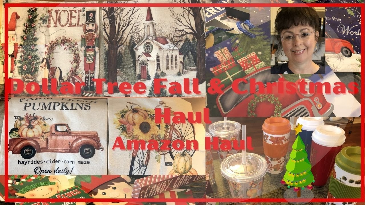 Huge Dollar Tree Haul Fall & Christmas | Amazon Haul - YouTube