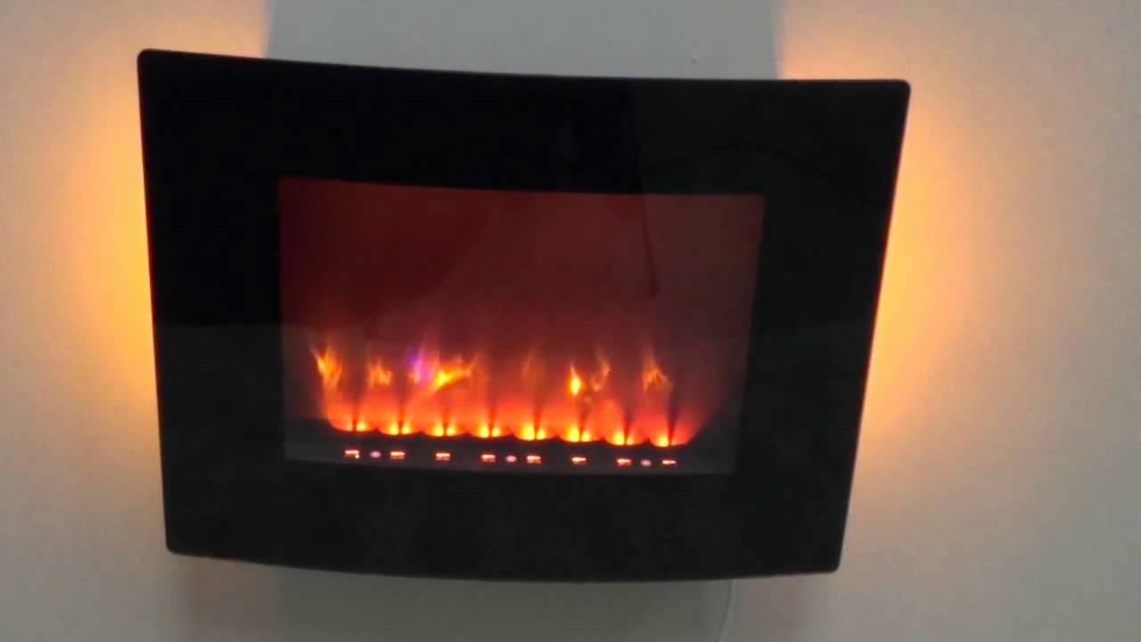 Be Modern Quattro 25" Curved Black Glass Electric Fire - YouTube