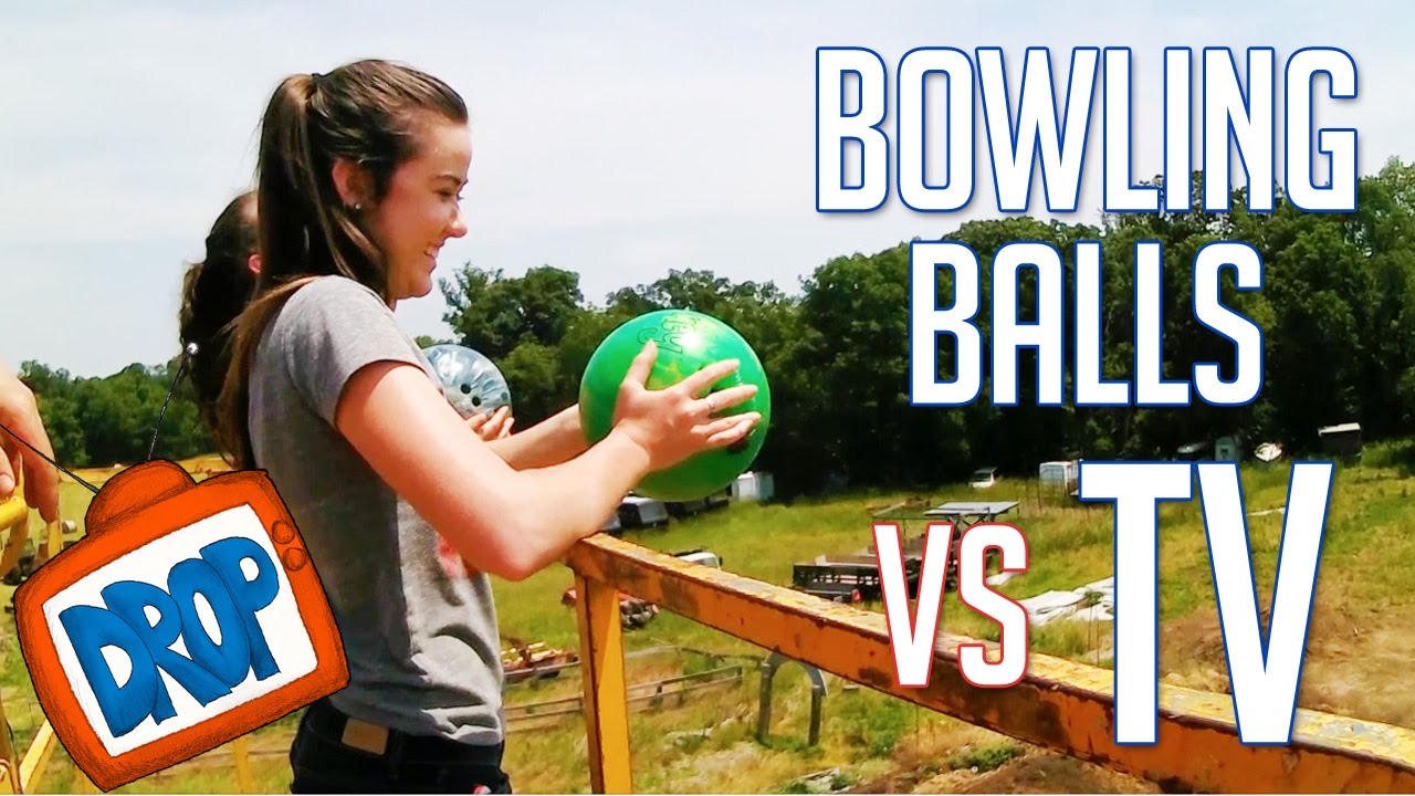 Dropping Stuff - BOWLING BALLS VS TV!! | Drop Tube - Episode 6 - YouTube