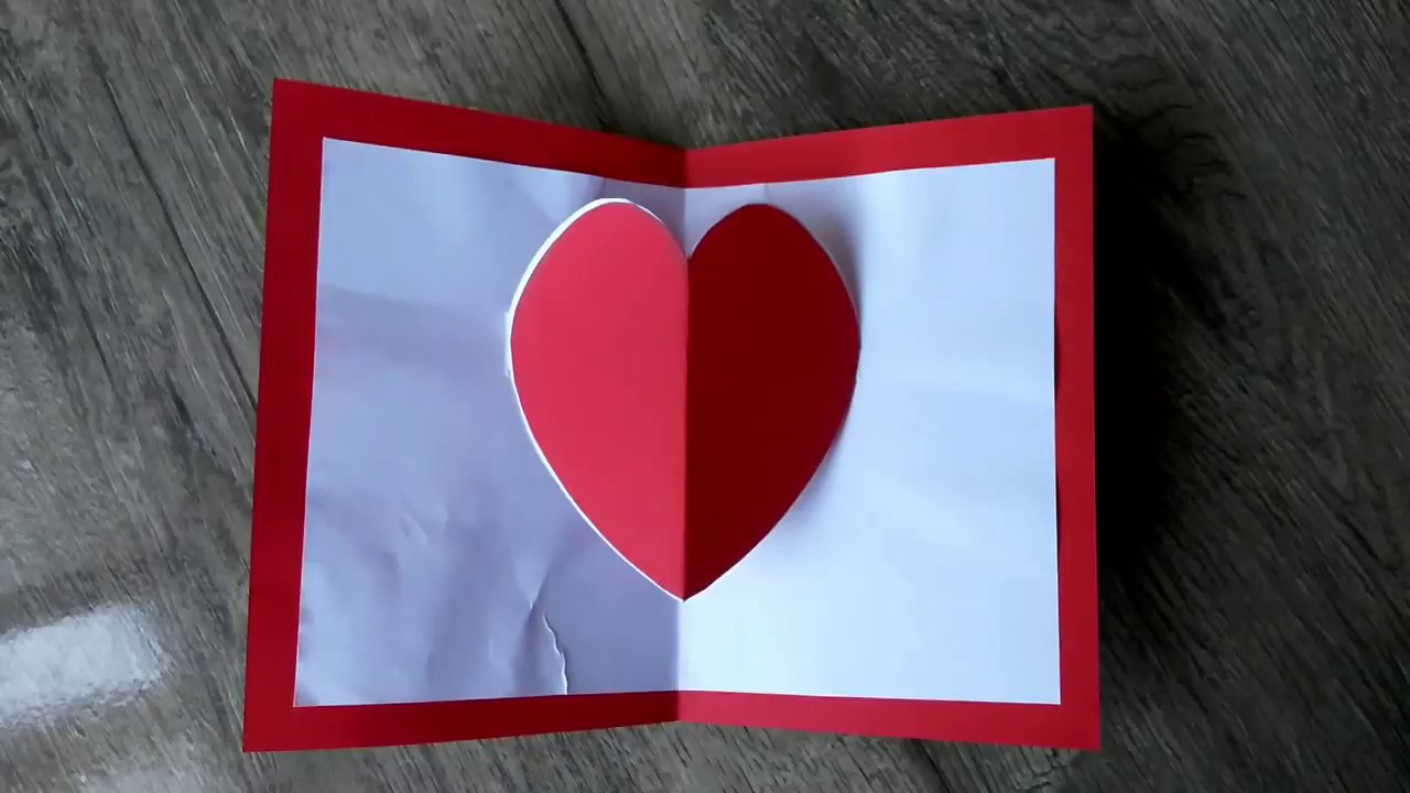 Pop Up Card: Heart Mother's Day Crafts - Pop Up card Mother's Day make ...