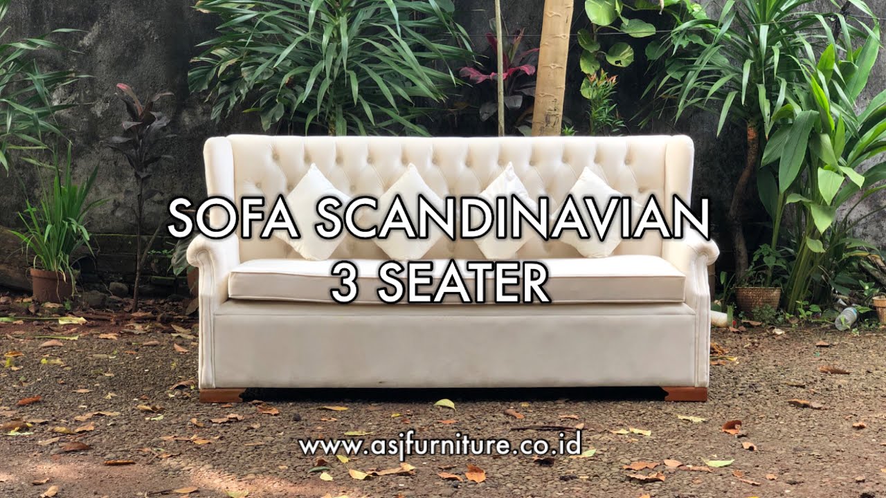 Sofa Scandinavian Modern Kain Beludru - Furniture Interior Jepara - YouTube