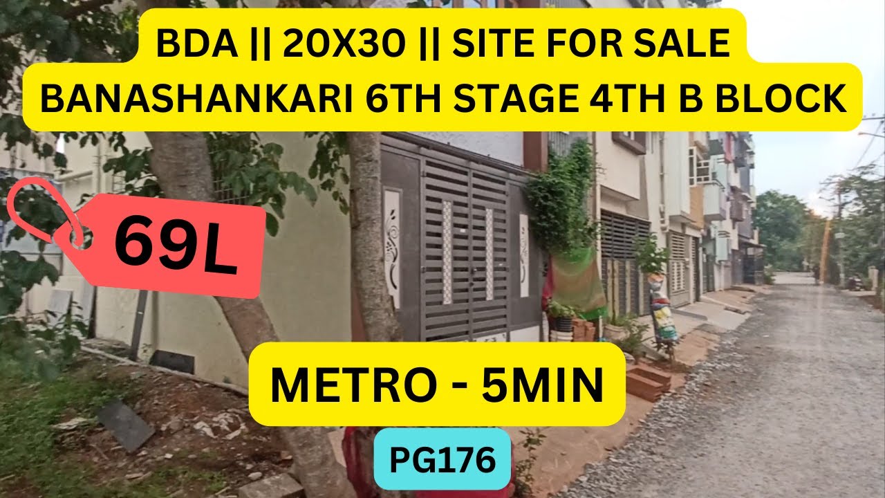 20X30 BDA Site for Sale Banashankari 6th Stage 4th B Block | 69L | 5min ...