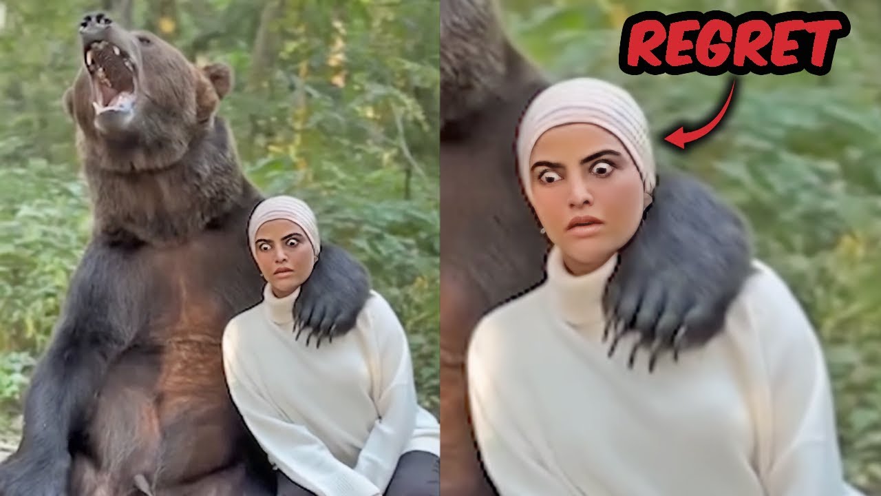 Woman Chose Bear Over Man Then Looks For MAN To Save Her - YouTube