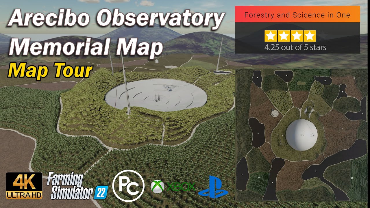 Arecibo Observatory Memorial Map | Map Review | Farming Simulator 22 - YouTube