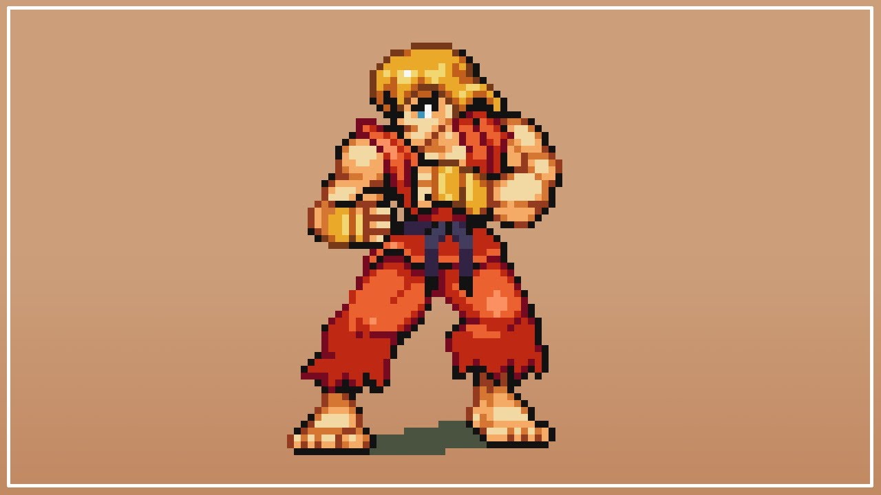 Pixel Art Timelapse - Ken Masters - Street Fighter Alpha - YouTube
