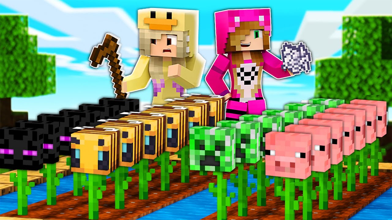 Minecraft pero PUEDES CULTIVAR CUALQUIER MOB 😱 MINECRAFT con LYNA - YouTube