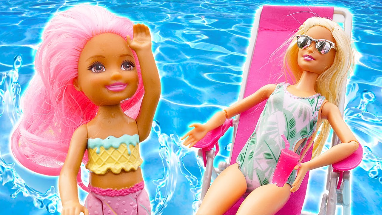 Barbie ja Barbie -vauvanukke merenneitoina | Lastenohjelmia nukeista ja ...