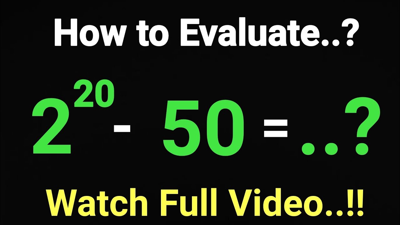 Nice Exponent Math Simplification Olympaid Mathematics Youtube 1055