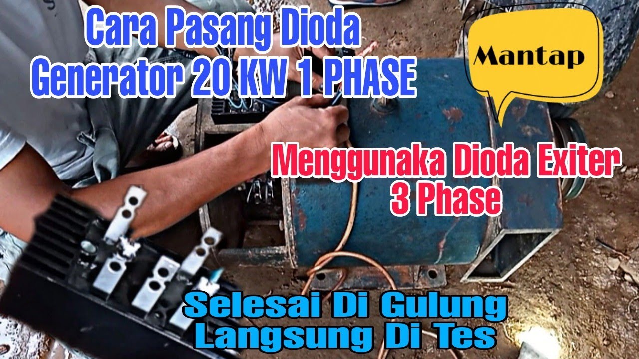Cara Pasang Dioda Exiter Generator 20 KW 1 Phase Menggunakan Dioda 3 ...