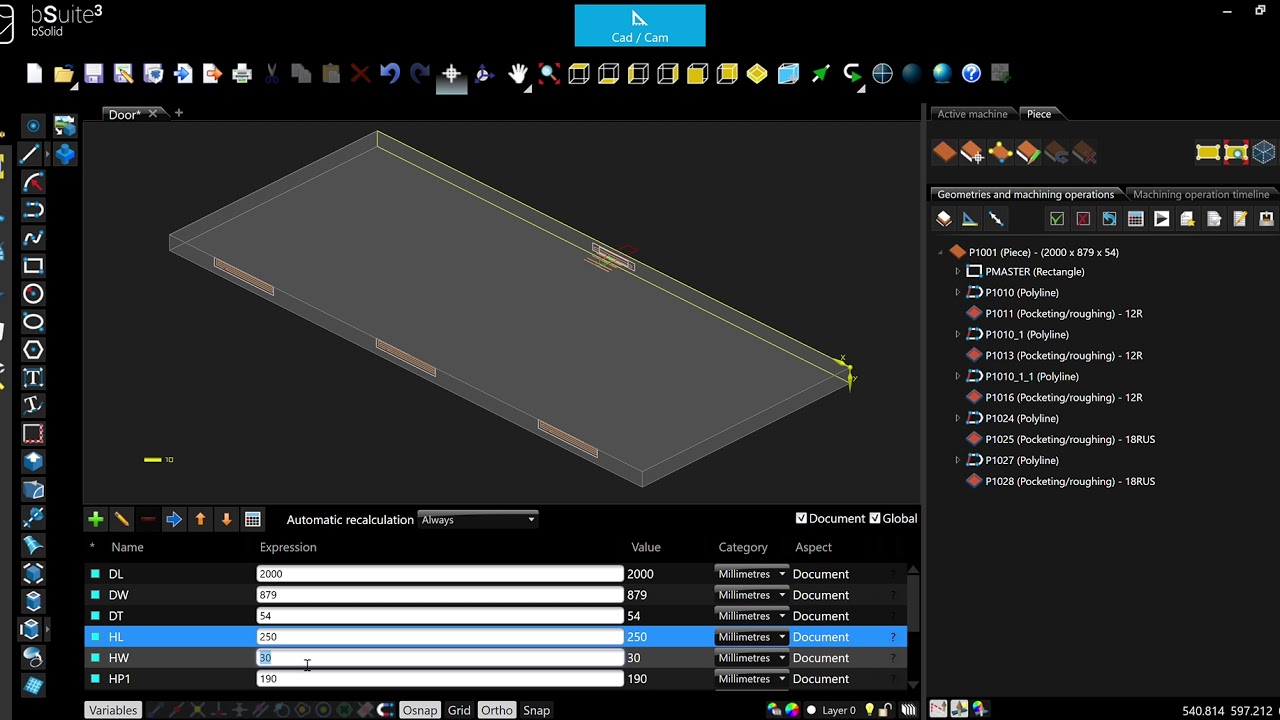 bSolid parametric door program - YouTube