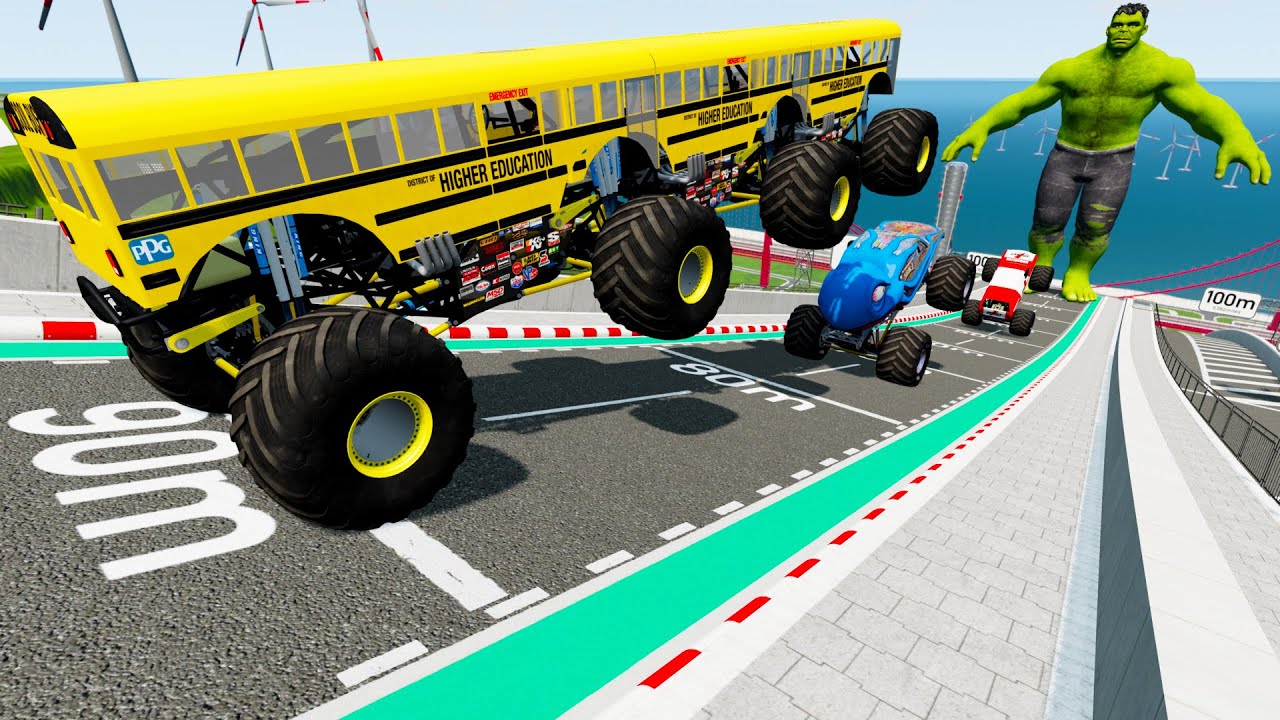 🚚💥 Extreme High-Speed Monster Trucks Crazy Jumps & Crashes #002 ...