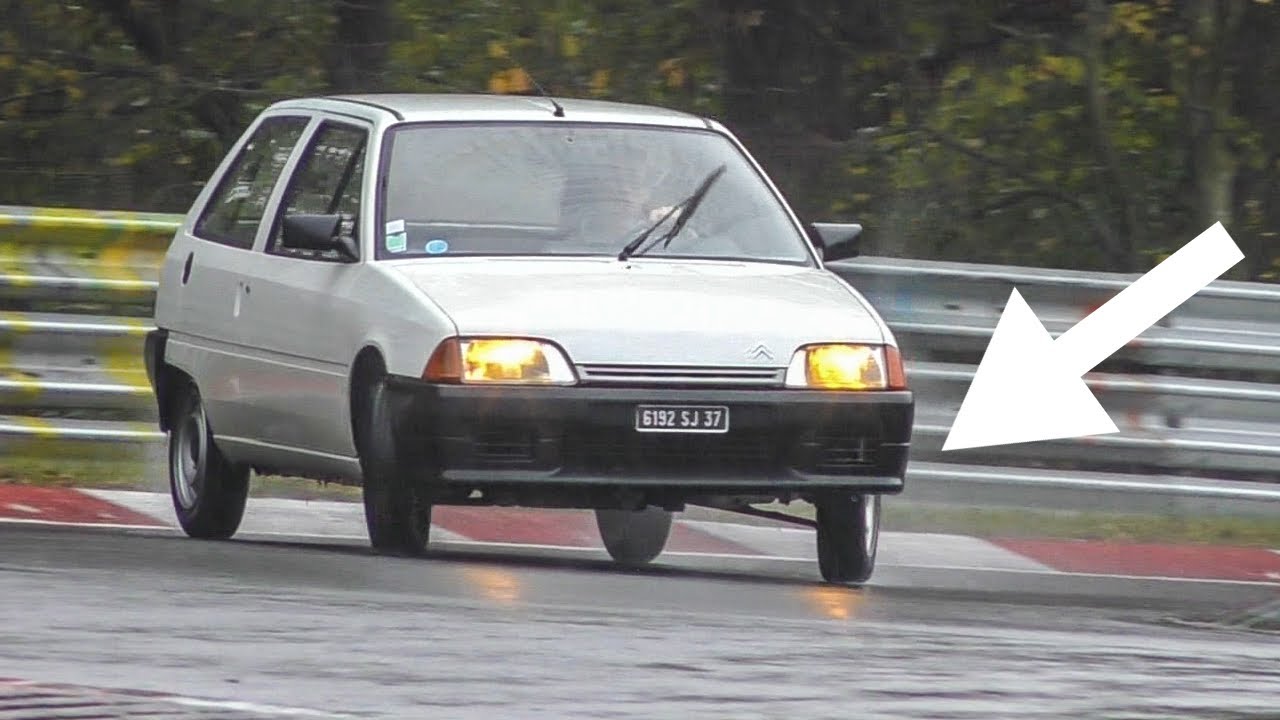 The Crazy Citroen AX flat OUT on the Nurburgring Nordschleife! - YouTube