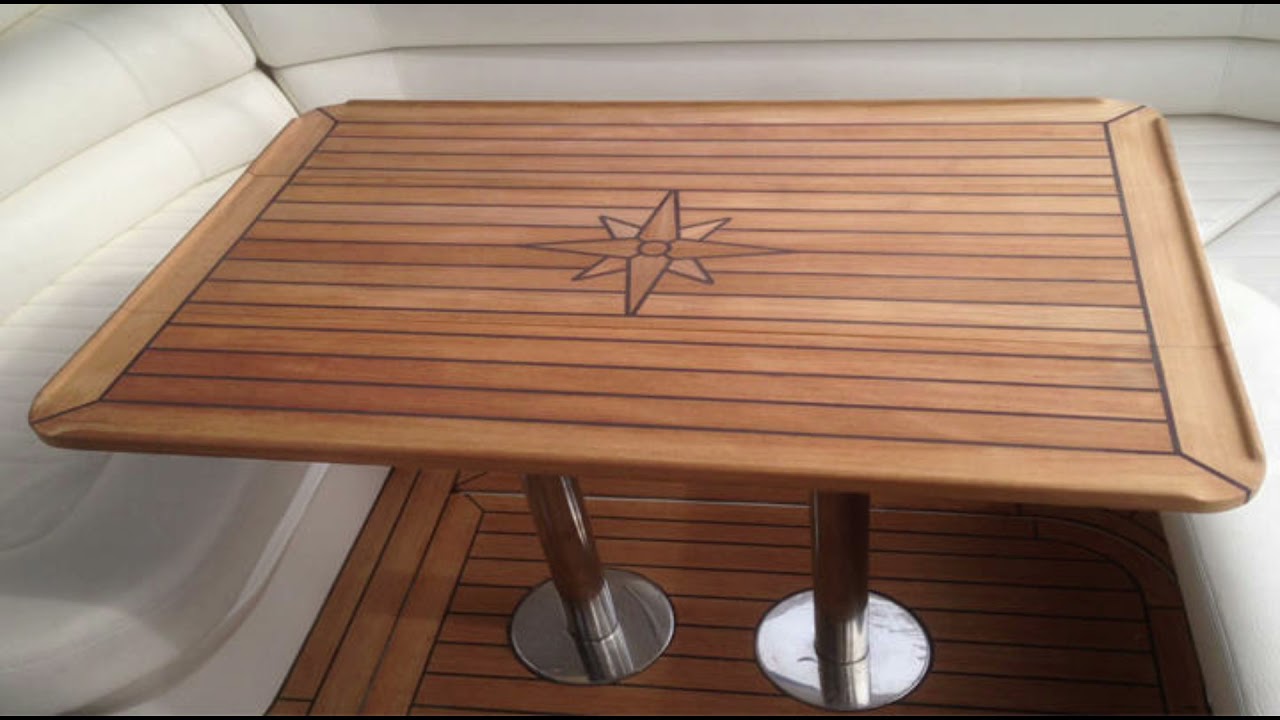 Slide Folding Teak Table Top With Nautic Star 3 Sizes Marine Boat RV ...