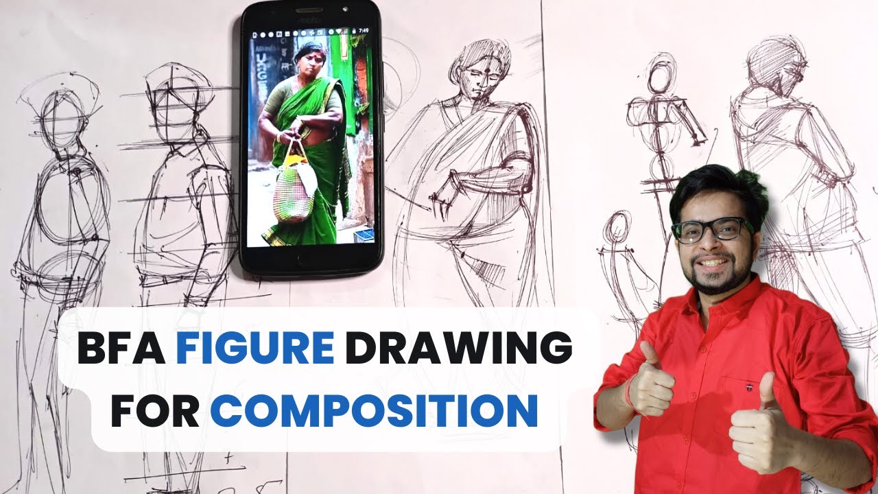 Learn to Draw Figures for BFA Painting Composition Exam 2022 - YouTube