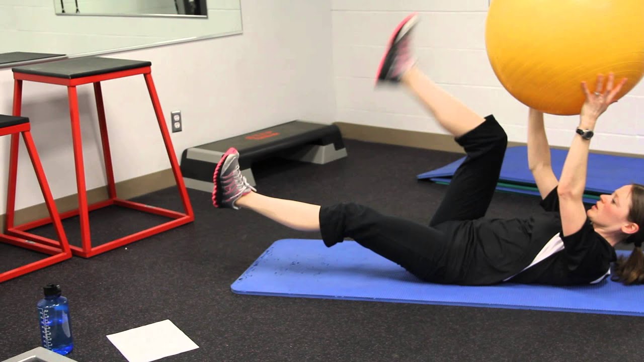 Deadbug with Ball - YouTube