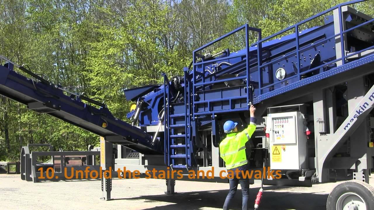 Set up of container mobile screening plant Sv 1202 - YouTube