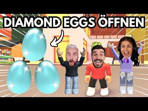 WIR ÖFFNEN 3 DIAMOND EGGS in ADOPT ME! Claudio beschenkt Kaan und Dania! | Roblox Tower of Hell