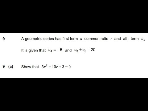 A Geometric Series Problem A-level Math 2021January Q9(a) - YouTube