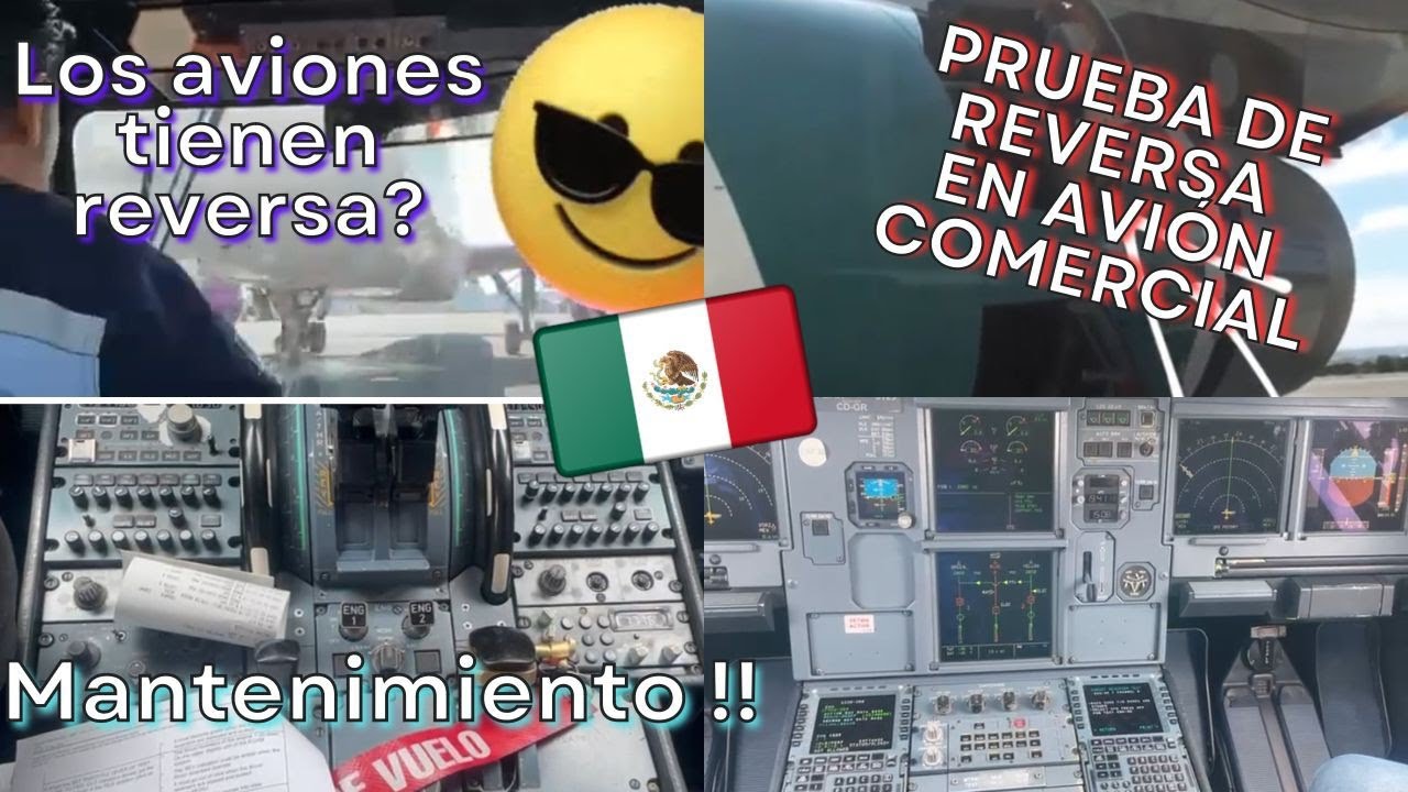 Prueba de reversa de un avión comercial - YouTube
