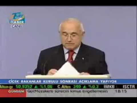 2 Kasım 2009-Bakanlar Kurulu Sonrasında Hükümet Sözcüsü Sn.Cemil ÇİÇEK'in Açıklaması