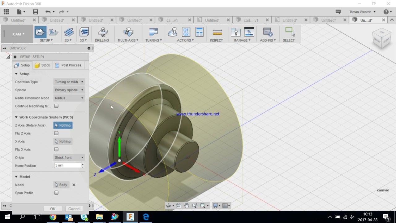 Cad/Cam, Autodesk Fusion 360 turning - YouTube