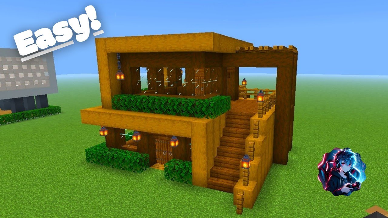 Minecraft Wooden Modern House: How to Build a Modern Wooden House ...