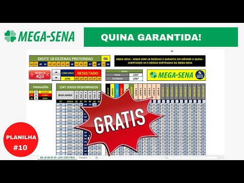 #10 - MEGA SENA | PLANILHA MEGA SENA 18 DEZENAS (GRÁTIS) | MÍNIMO QUINA!