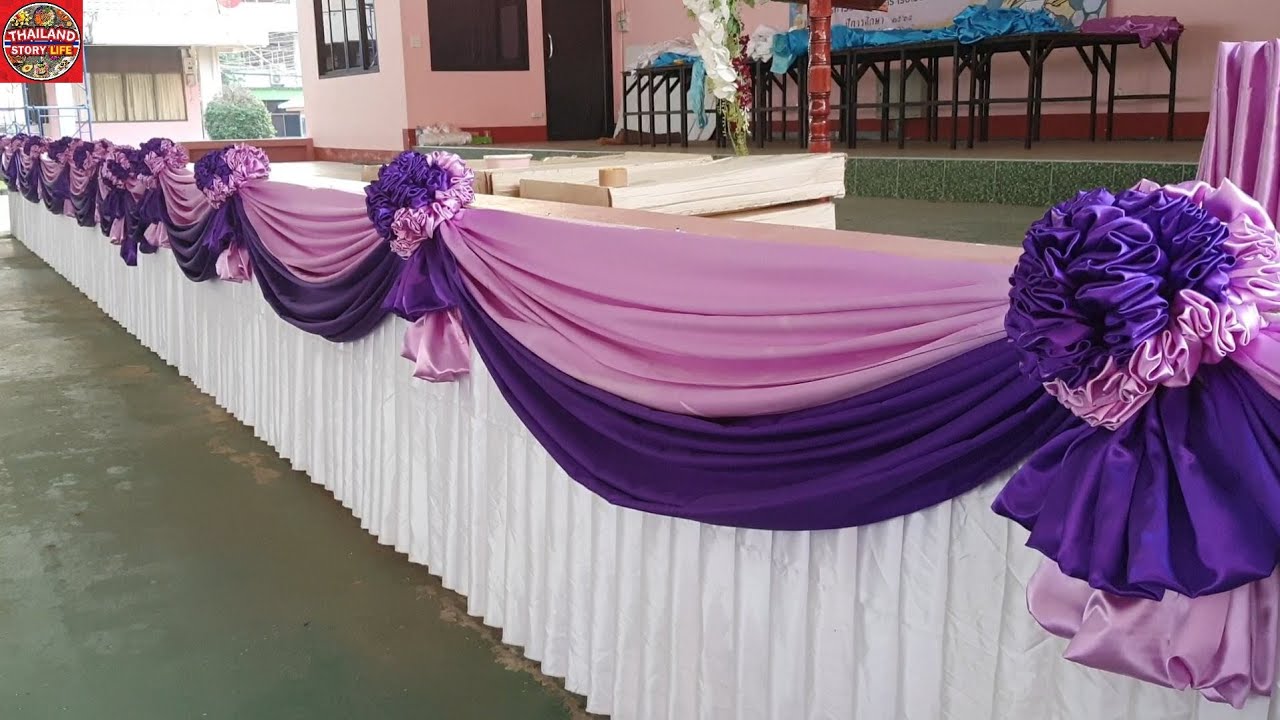 DIY 28 Flower Scallop Design Elegant Cloth Decoration Stage Skirting ...